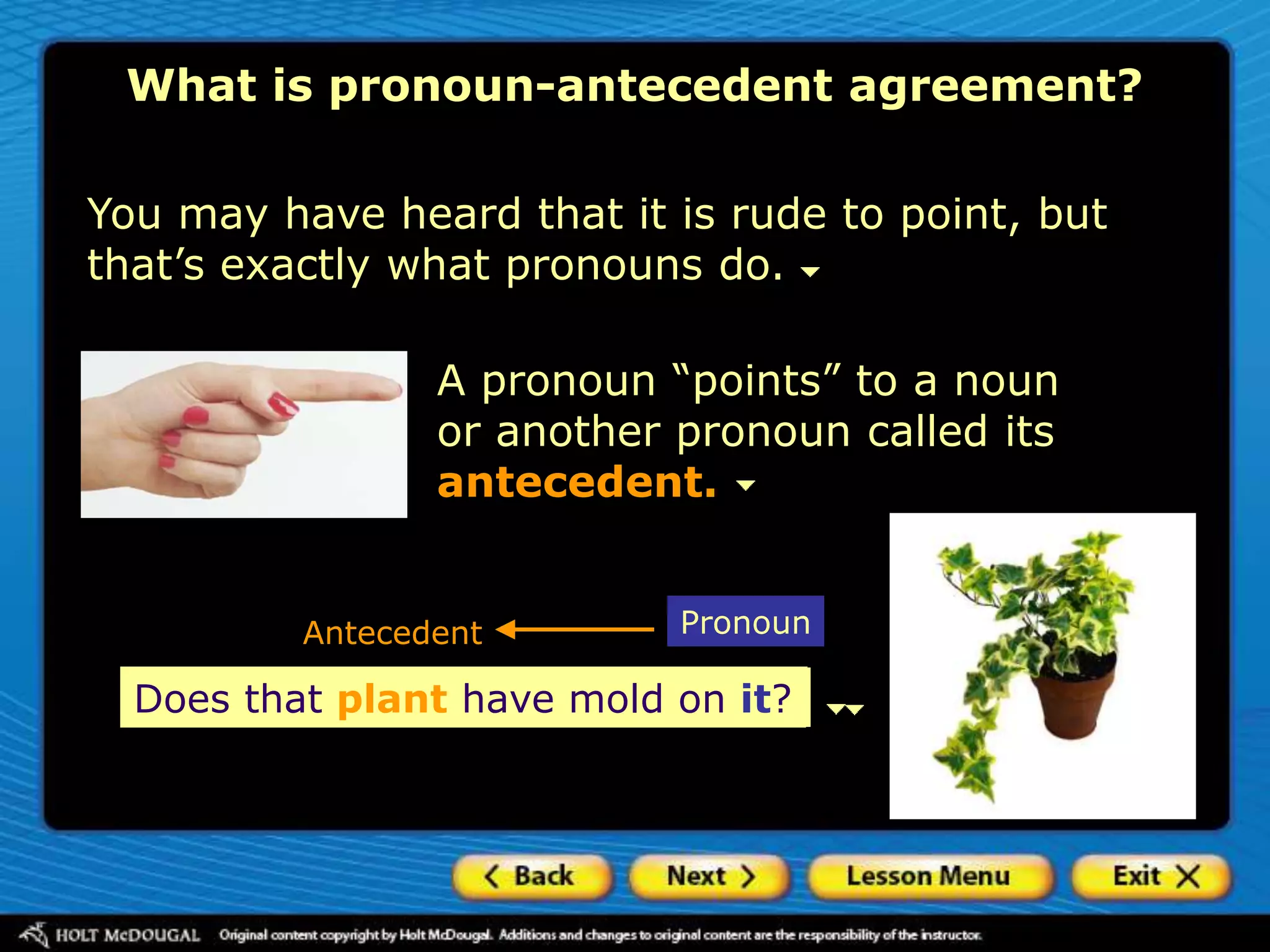 Pronoun antecedent agreement | PPT | Free Download
