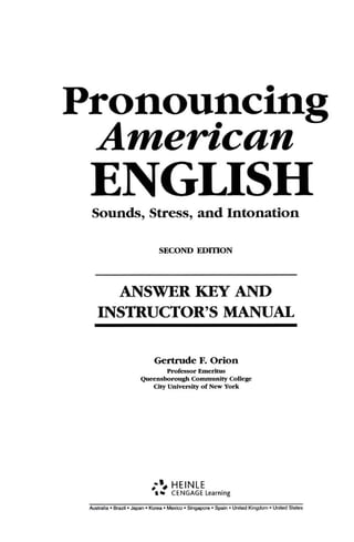 Pronouncing american english answer key | PDF