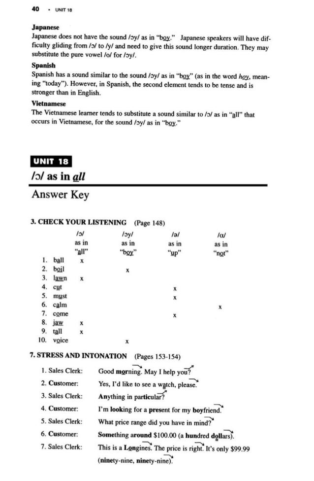 Pronouncing American English Answer Key Pronouncing American English Answer Key