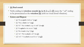 Pronouncing –ed | PPTX