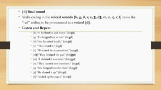 Pronouncing –ed | PPTX