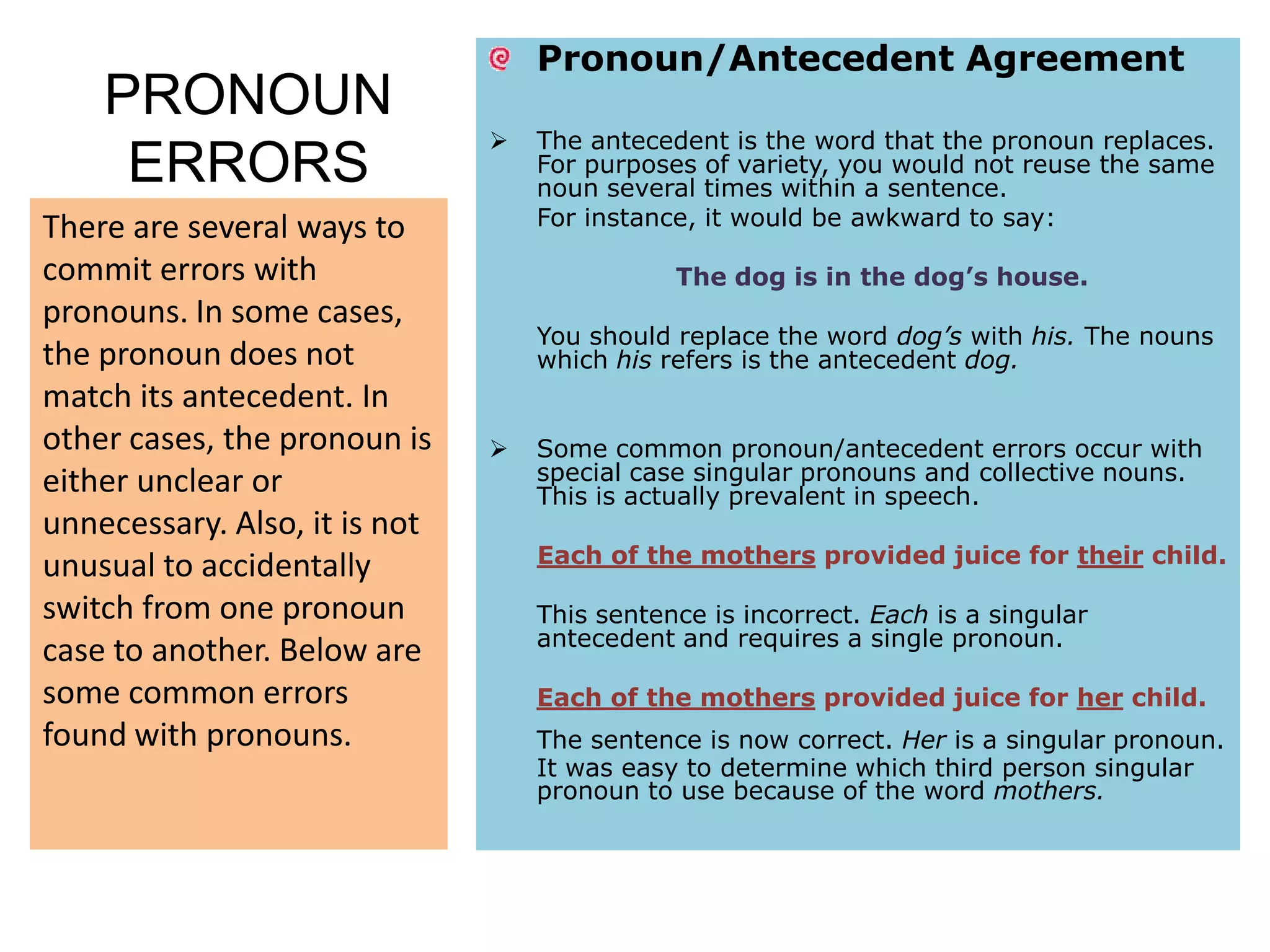 Pronoun errors | PPSX