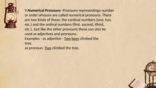 PRONOUN , part's of SPEECH, prounouns (2l | PPTX