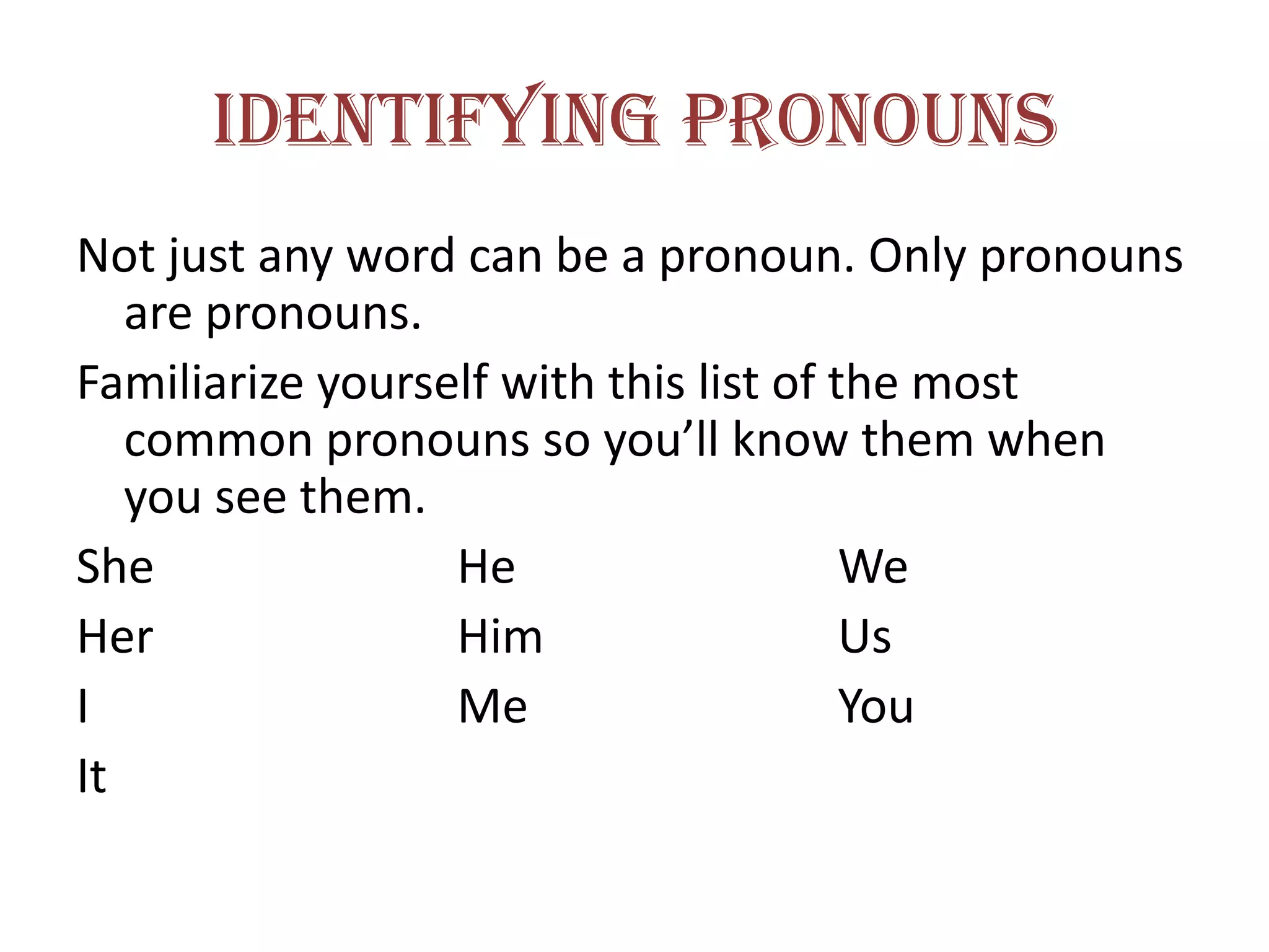 Pronoun powerpoint | PPTX
