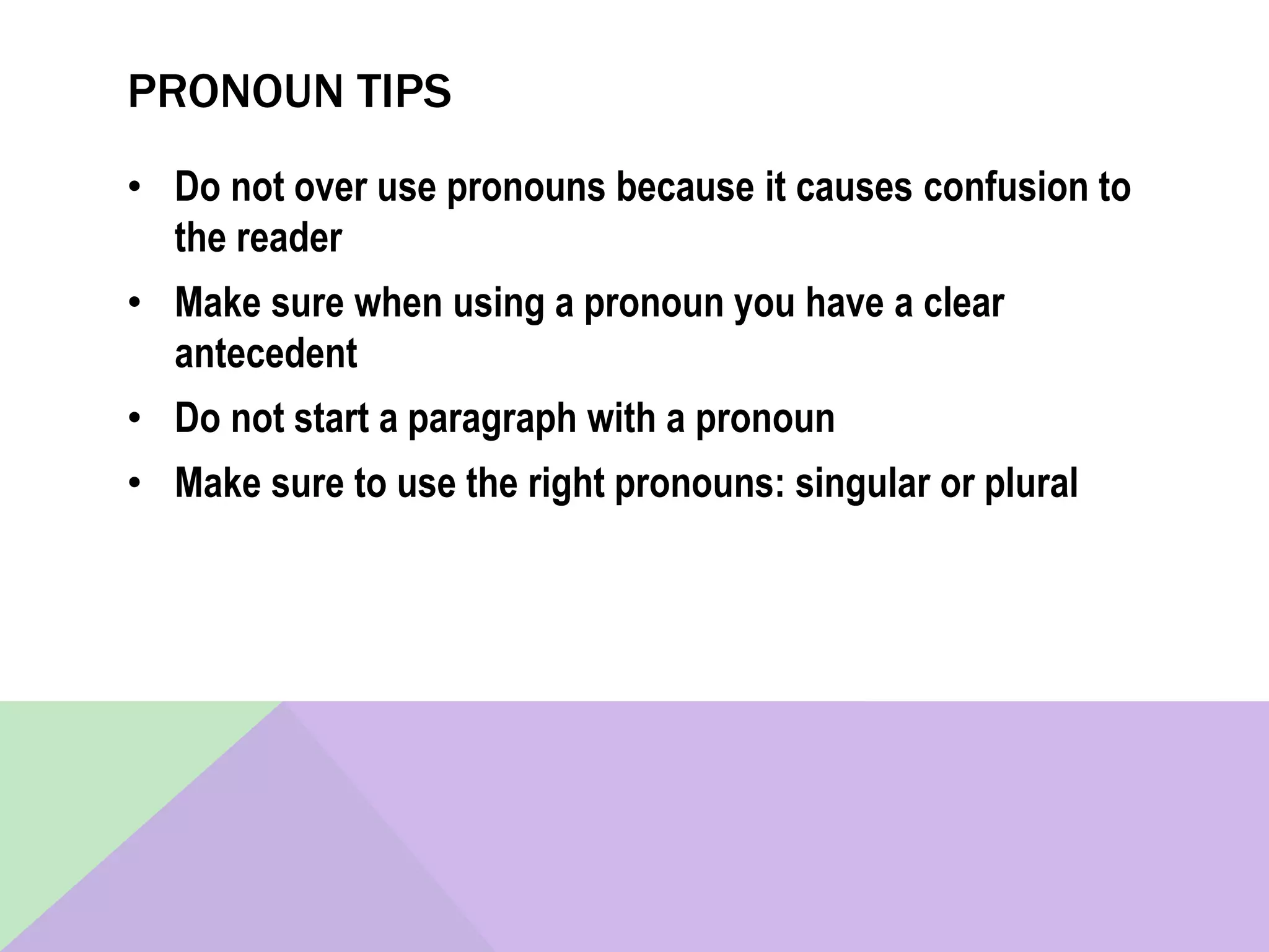 Pronoun presentation | PPTX