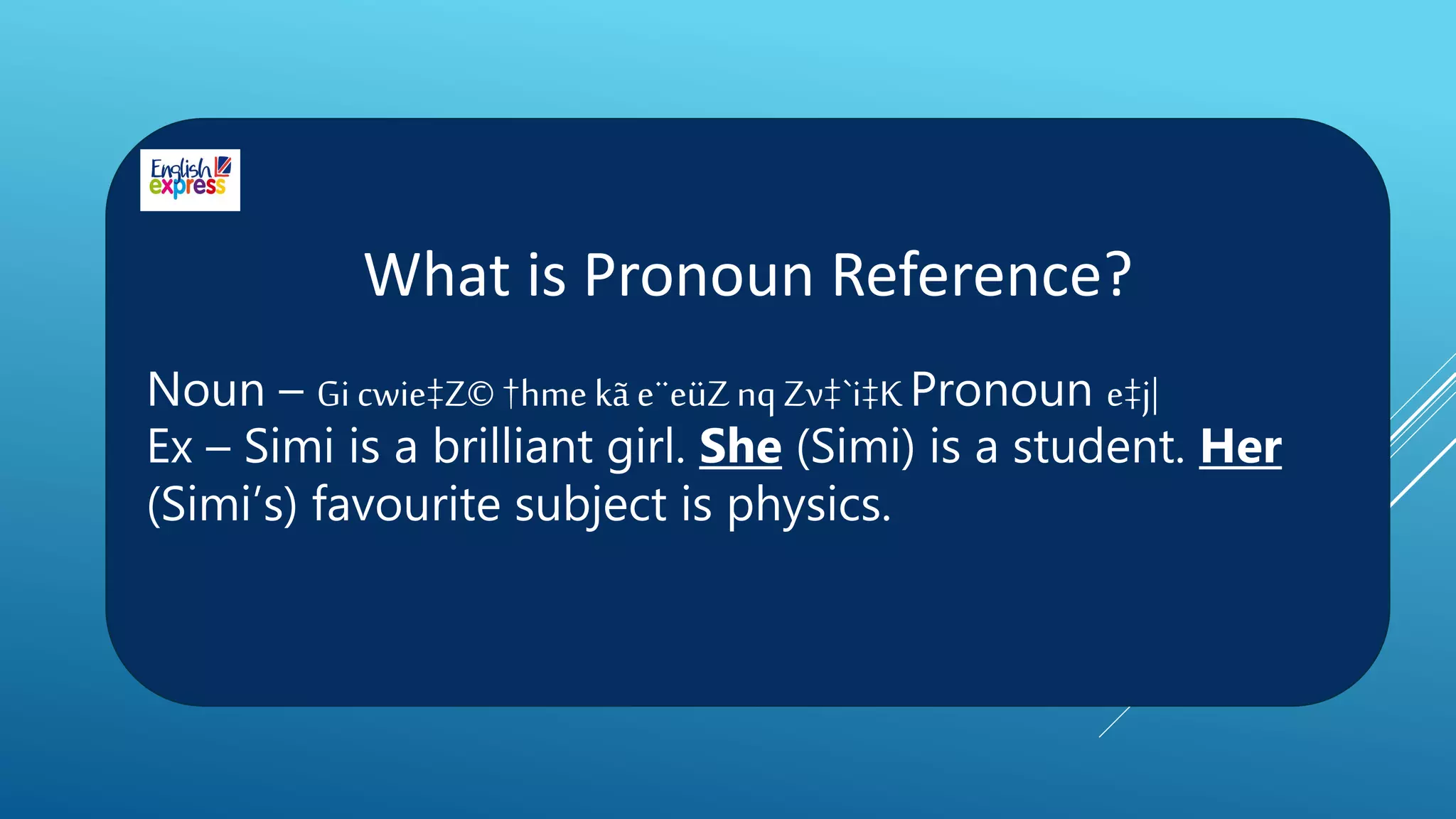 Pronoun reference pptx | PPTX