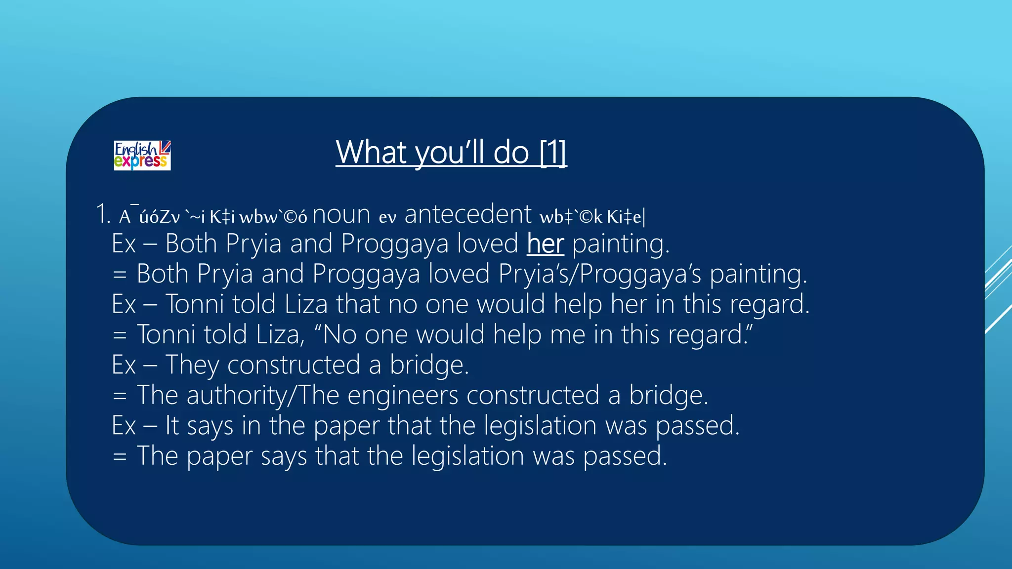 Pronoun reference pptx | PPTX