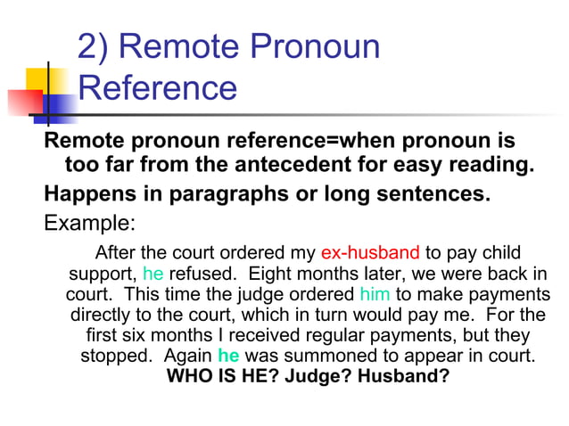 Pronoun reference powerpoint | PPT