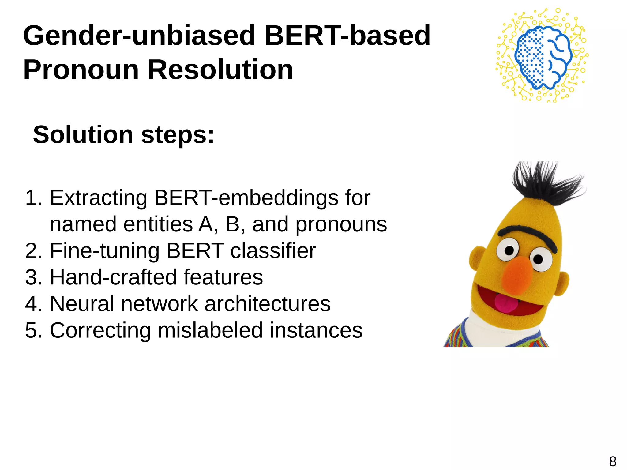 Gender-unbiased BERT-based Pronoun Resolution | PDF