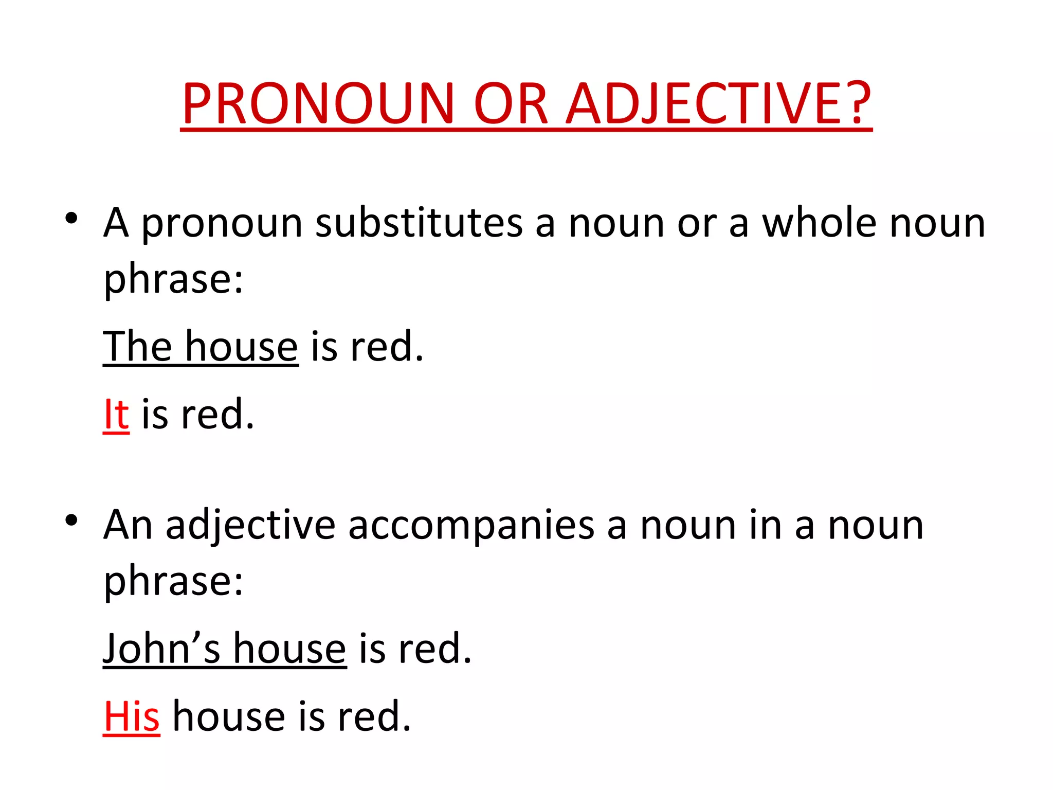 Personal Pronouns, Possessive Pronouns and Possessive Adjectives | PPT
