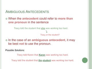 Pronoun Agreement - Number, Person, & Special Circumstances | PPTX