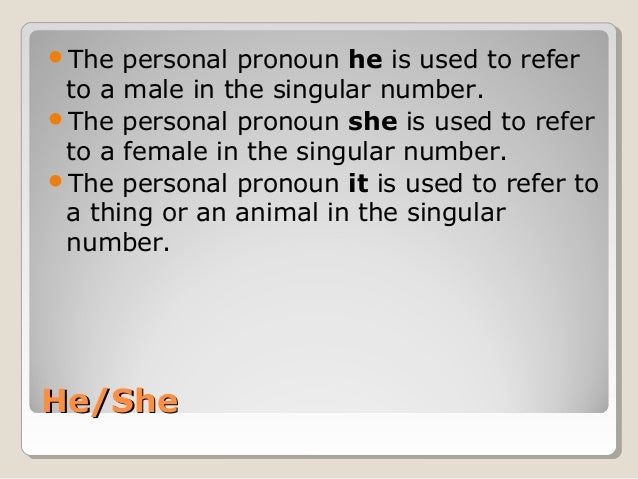 Pronouns (He, She, It, They)