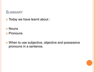 (Parts of Speech 2) Pronouns | PPTX