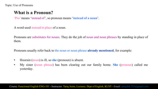 What is a Pronoun? | PPT