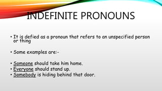 Pronouns and its types | PPTX