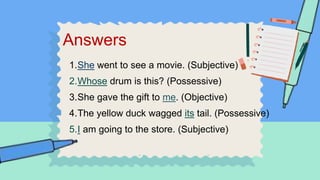 pronouns - basic English grammar for children | PPTX