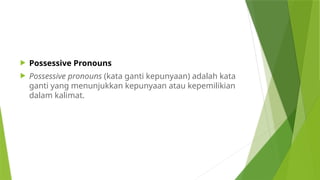 PRONOUNS KATA PENGGANTI DALAM BAHASA INGGRIS | PPT