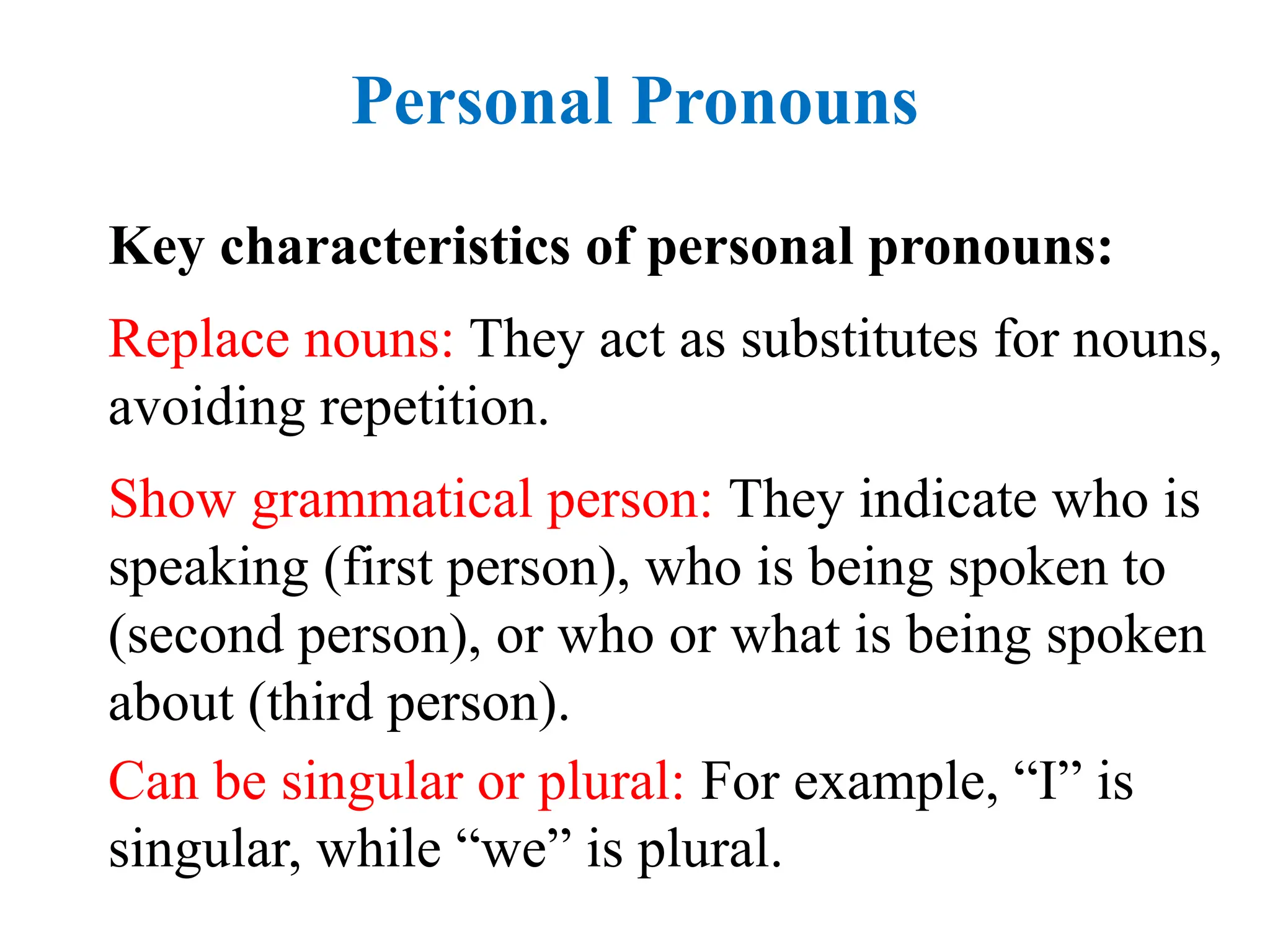 One of the Parts of Speech — Pronouns in English | PPTX