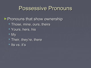Pronouns words that rename people, places, things | PPT