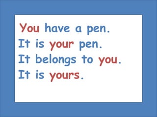 Pronouns, adjectives... | PPT