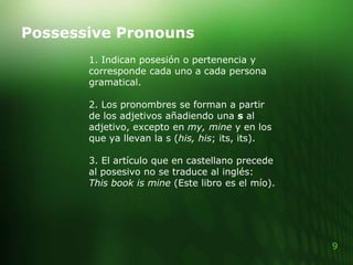 Pronouns, adjectives and possessives | PPT