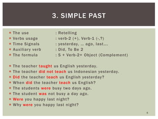 Pronouns, adverbs, and simple past tense (structure 1) | PPTX