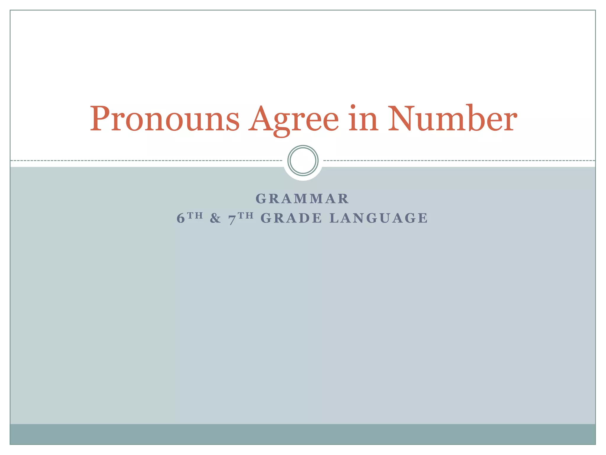Pronouns agree in number | PPTX