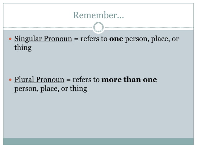 Pronouns agree in number | PPTX