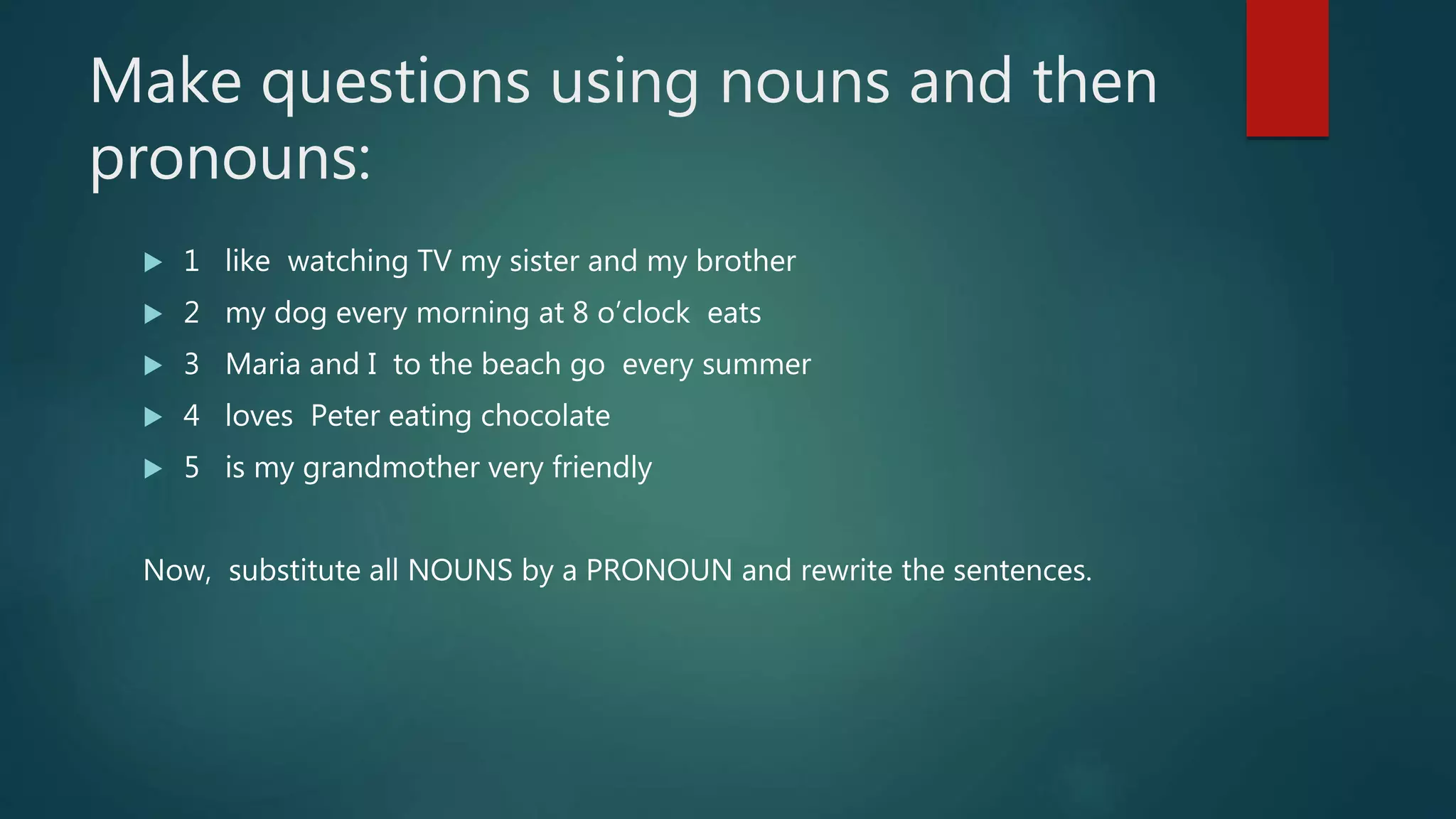 Pronouns and nouns | PPT