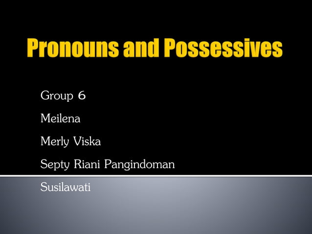 Pronouns and possessives | PPT