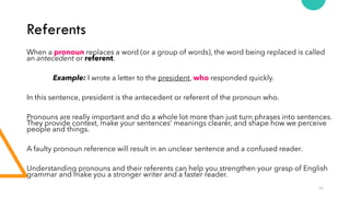 Pronouns and Referents.pdf | Healthy Cooking and Eating | Food & Drink