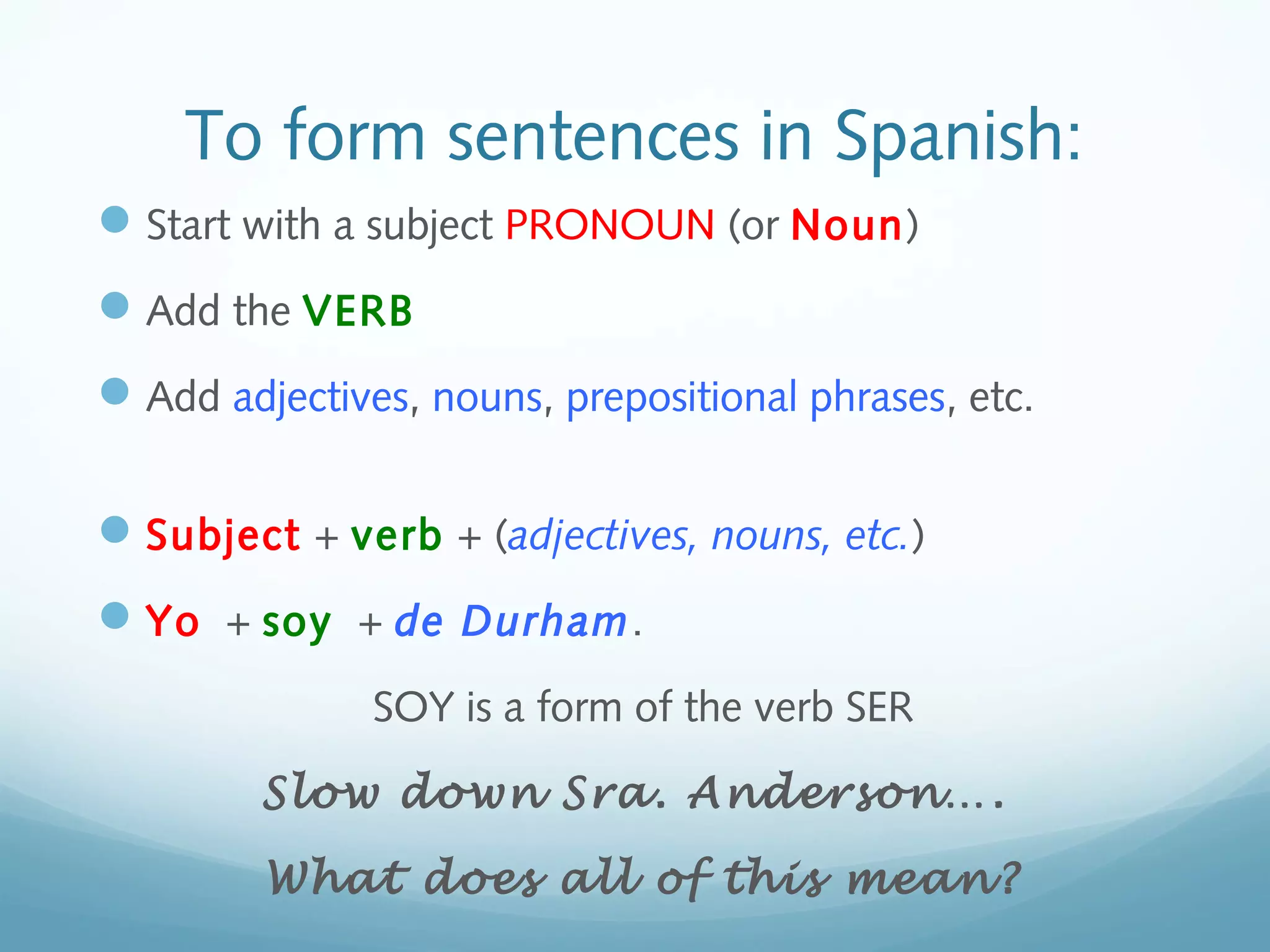 Pronouns and ser | PPT