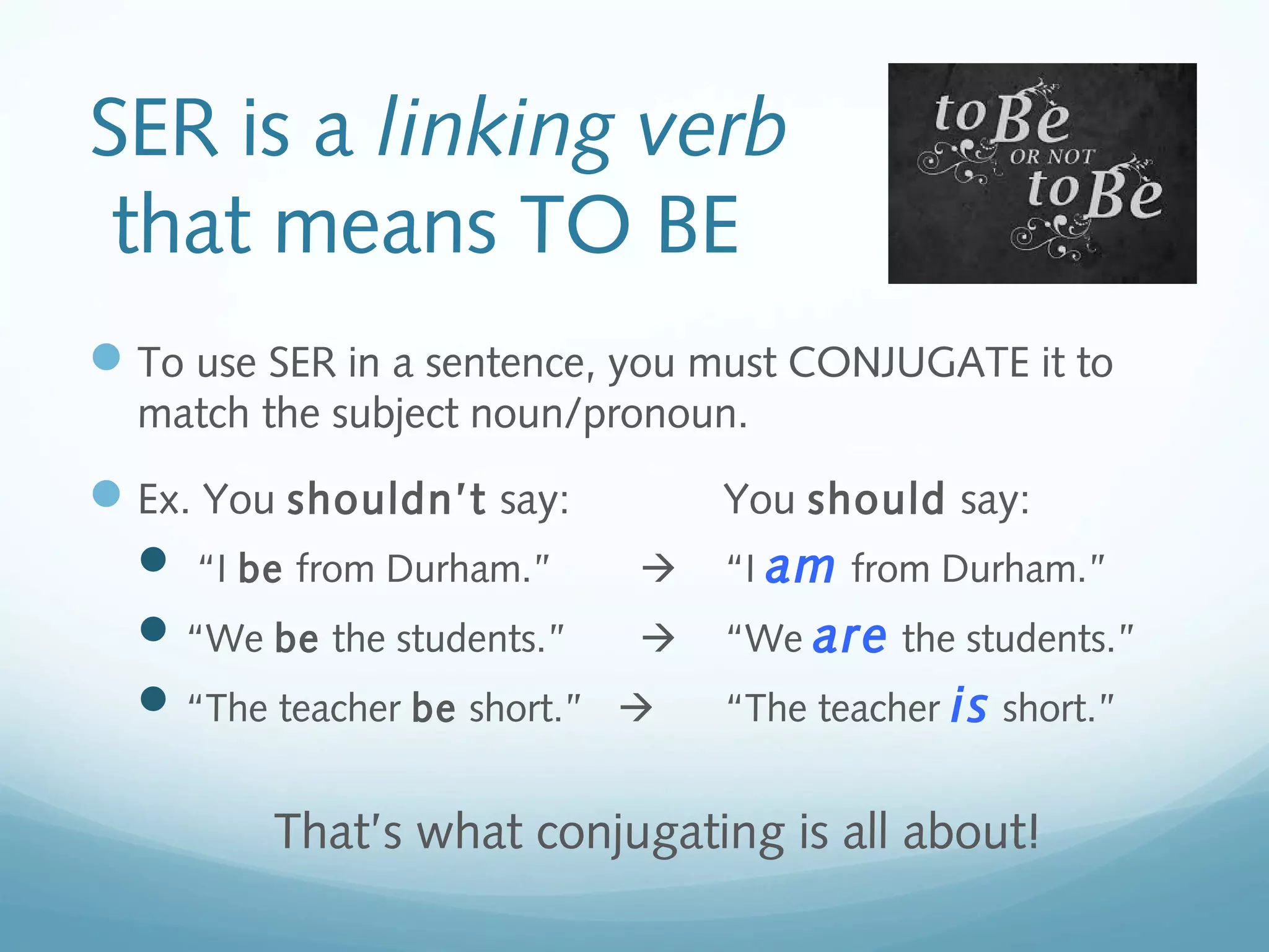 Pronouns and ser | PPT