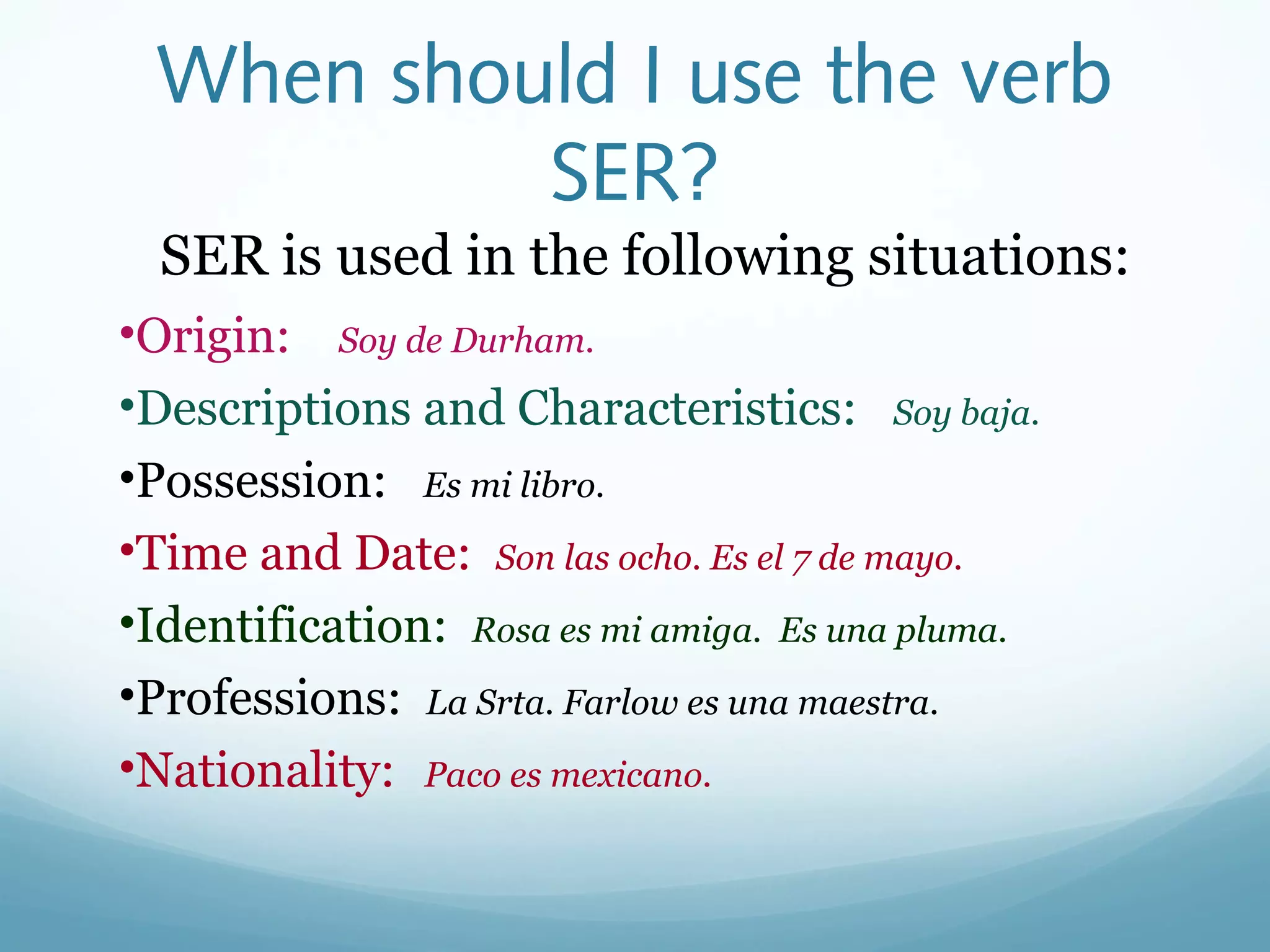 Pronouns and ser | PPT