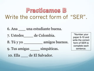 Pronouns and ser | PPT