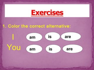 Pronouns and tobe exercises | PPT