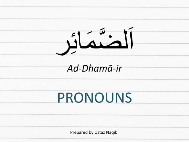BAHASA ARAB - Dhomir (Pronouns) | PPT