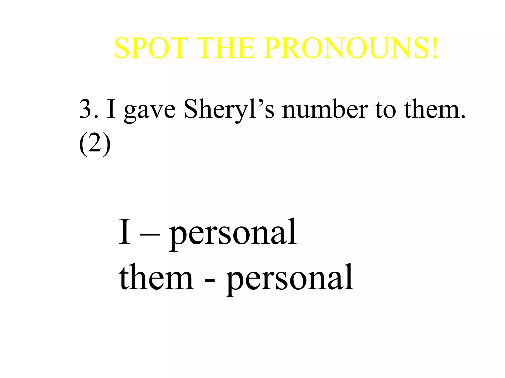 Pronouns Grade 3 | PPTX