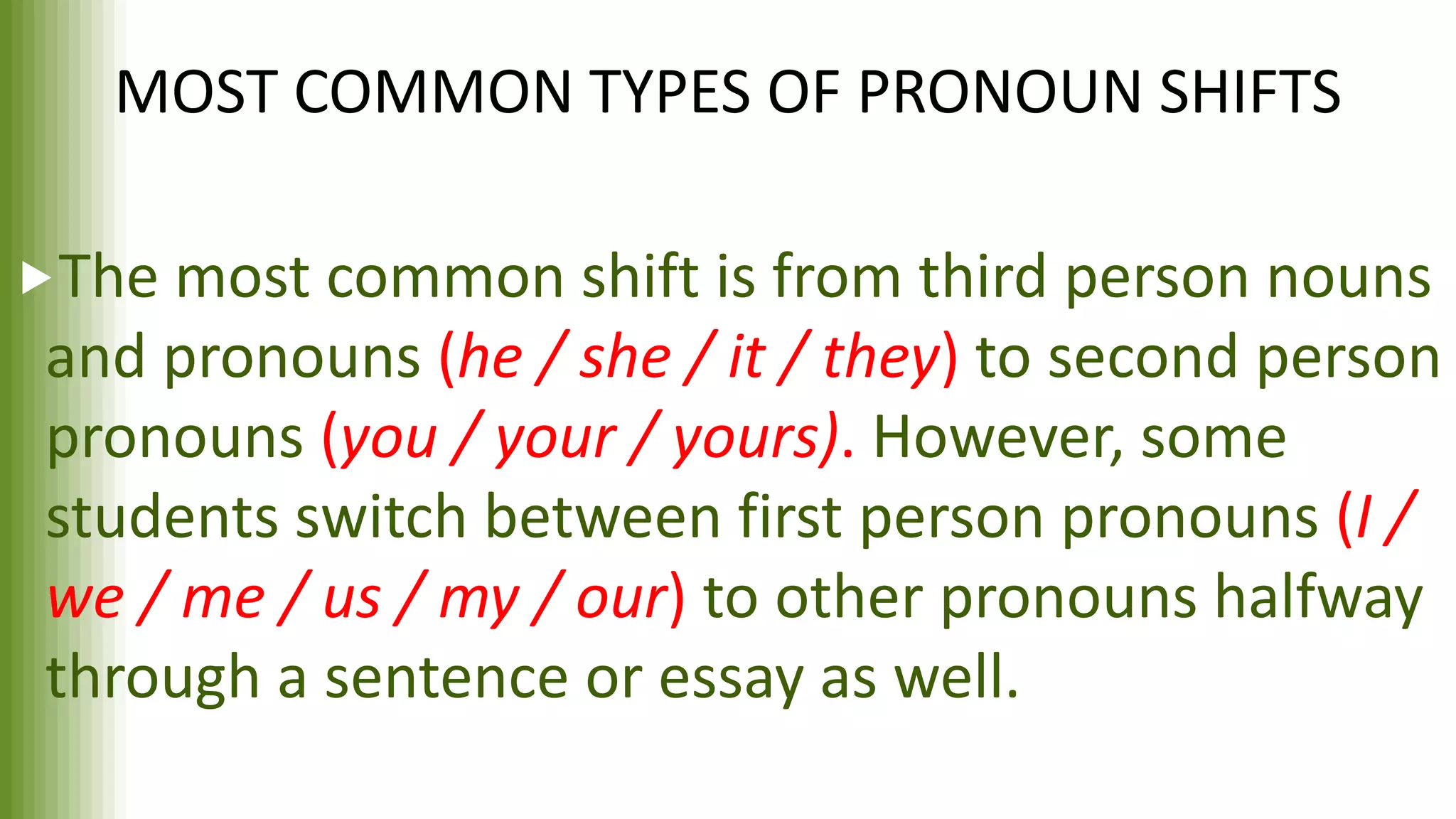 Pronoun shift | PPTX