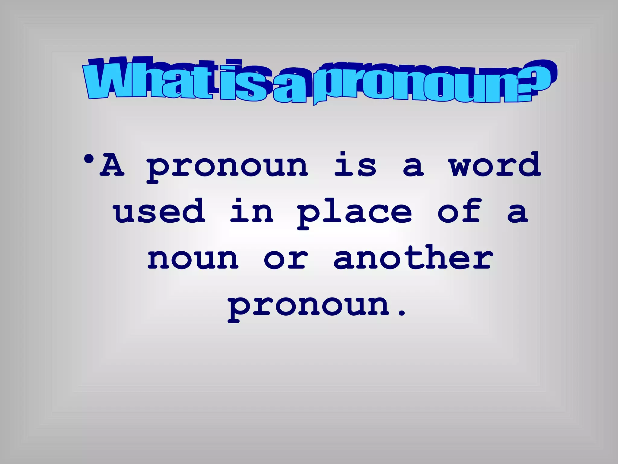 Pronouns ppt | PPT