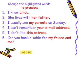 Presentation About Pronouns - English Grammar | PPT