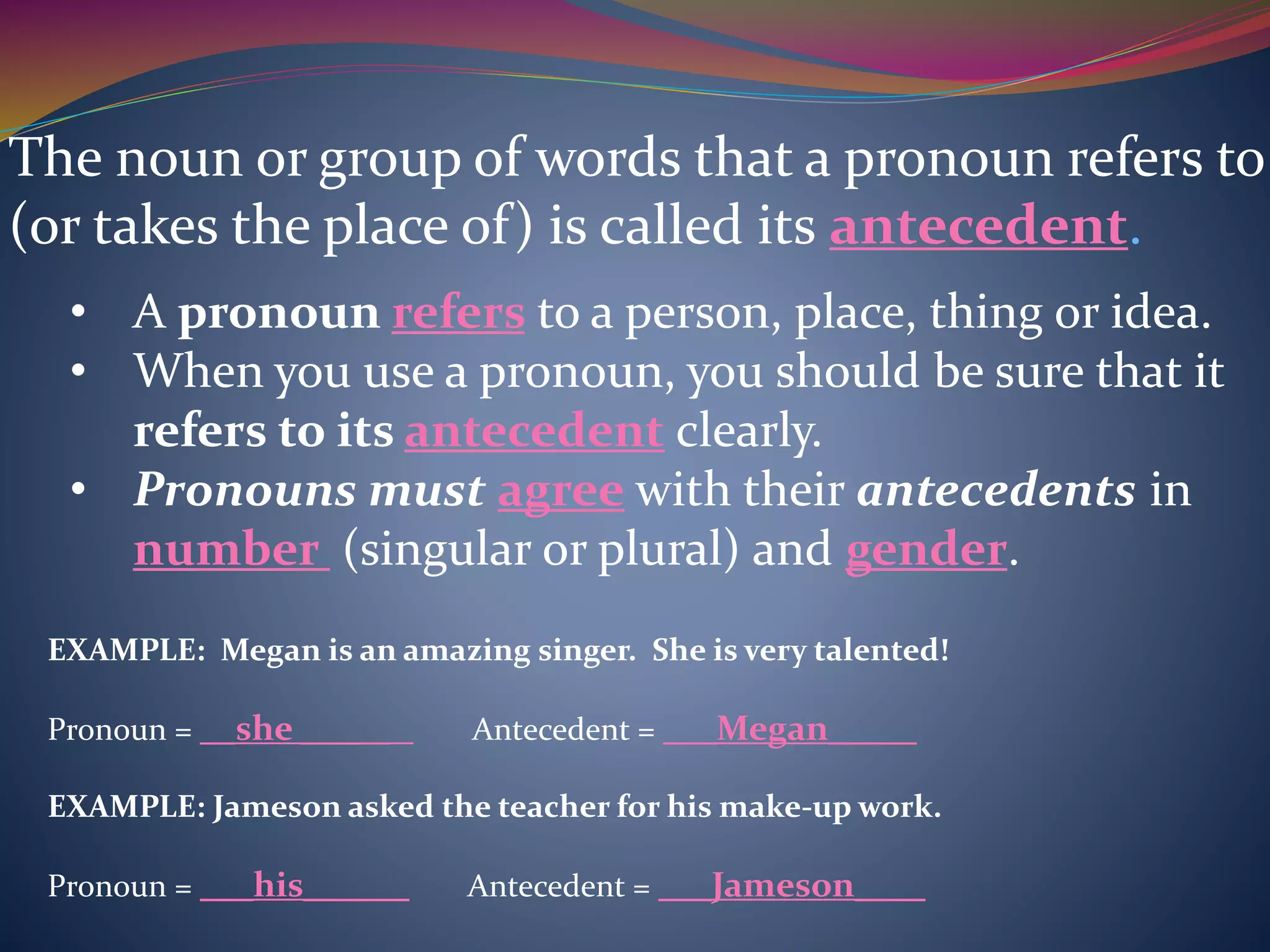 Pronouns Notes (nb p 37) | PPTX