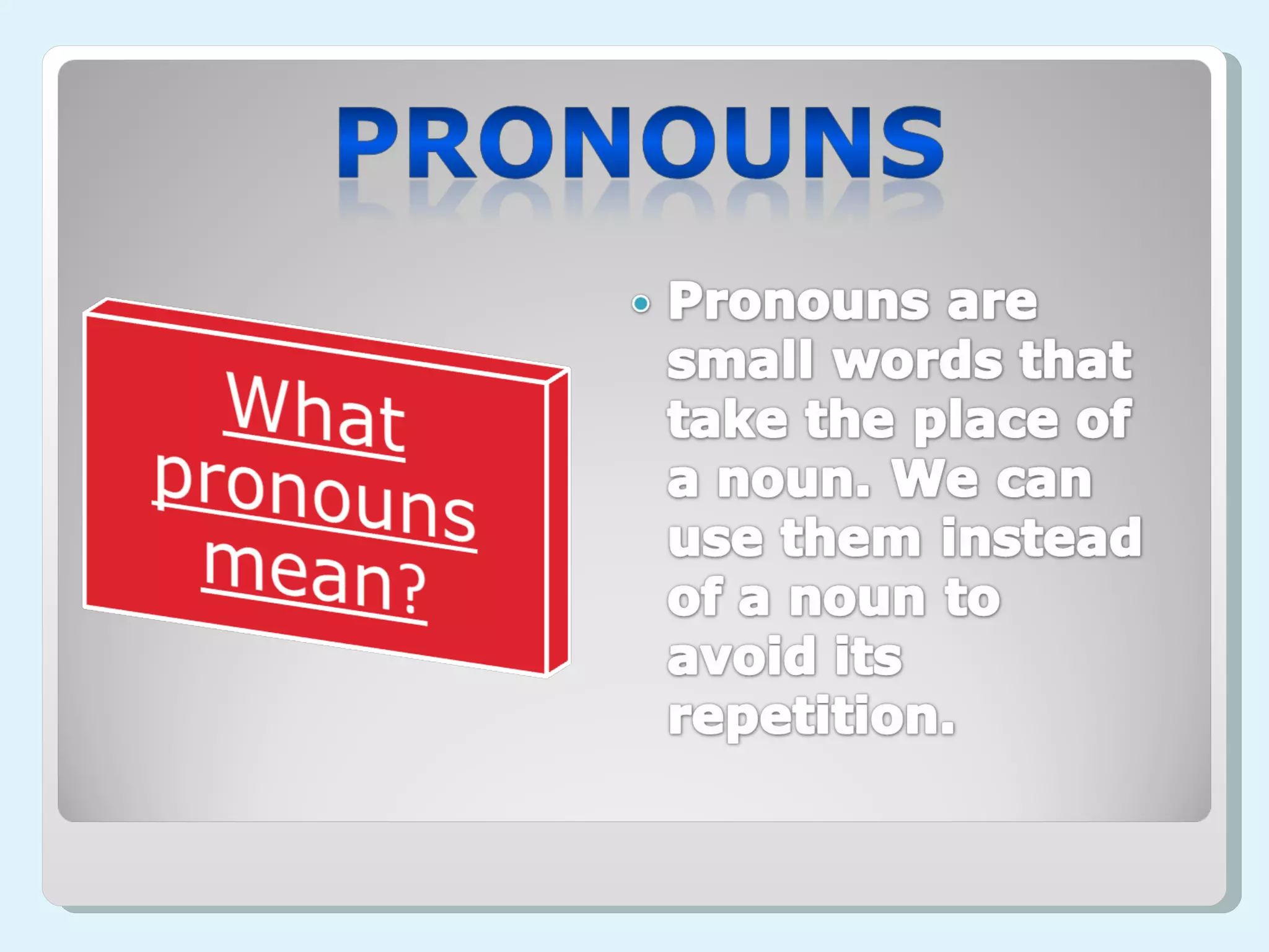 Pronouns reflexive and reciprocal | PPT
