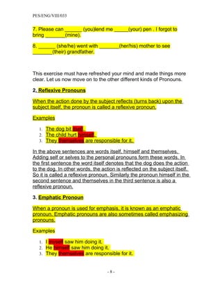 Pronouns viii eng | DOC | Sports