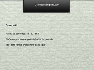 Pronume posesive adjective posesive in limba engleza | PPT