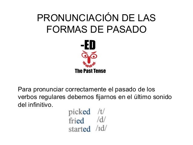 Pronunciación Formas De Pasado En Los Verbos Regulares