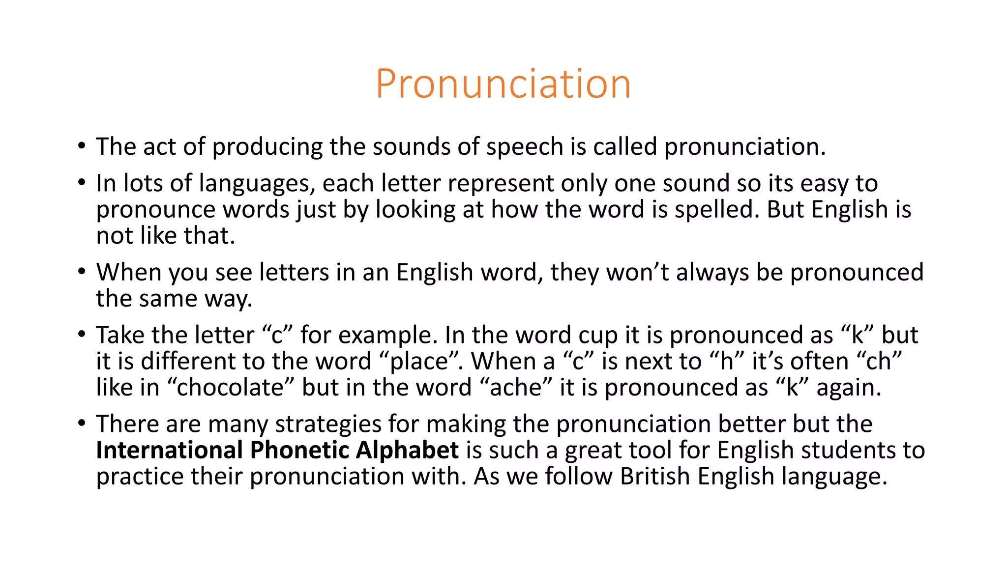 Pronunciation | PPTX