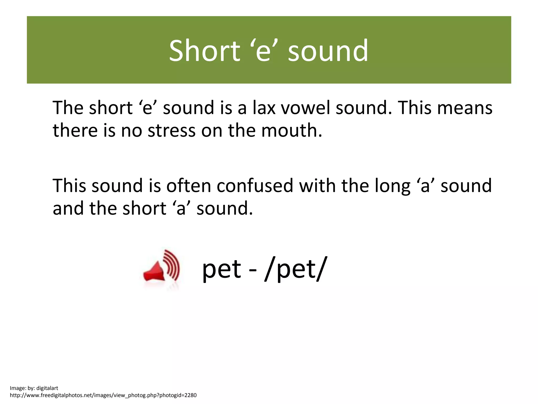 Pronunciation - E Sounds | PPTX