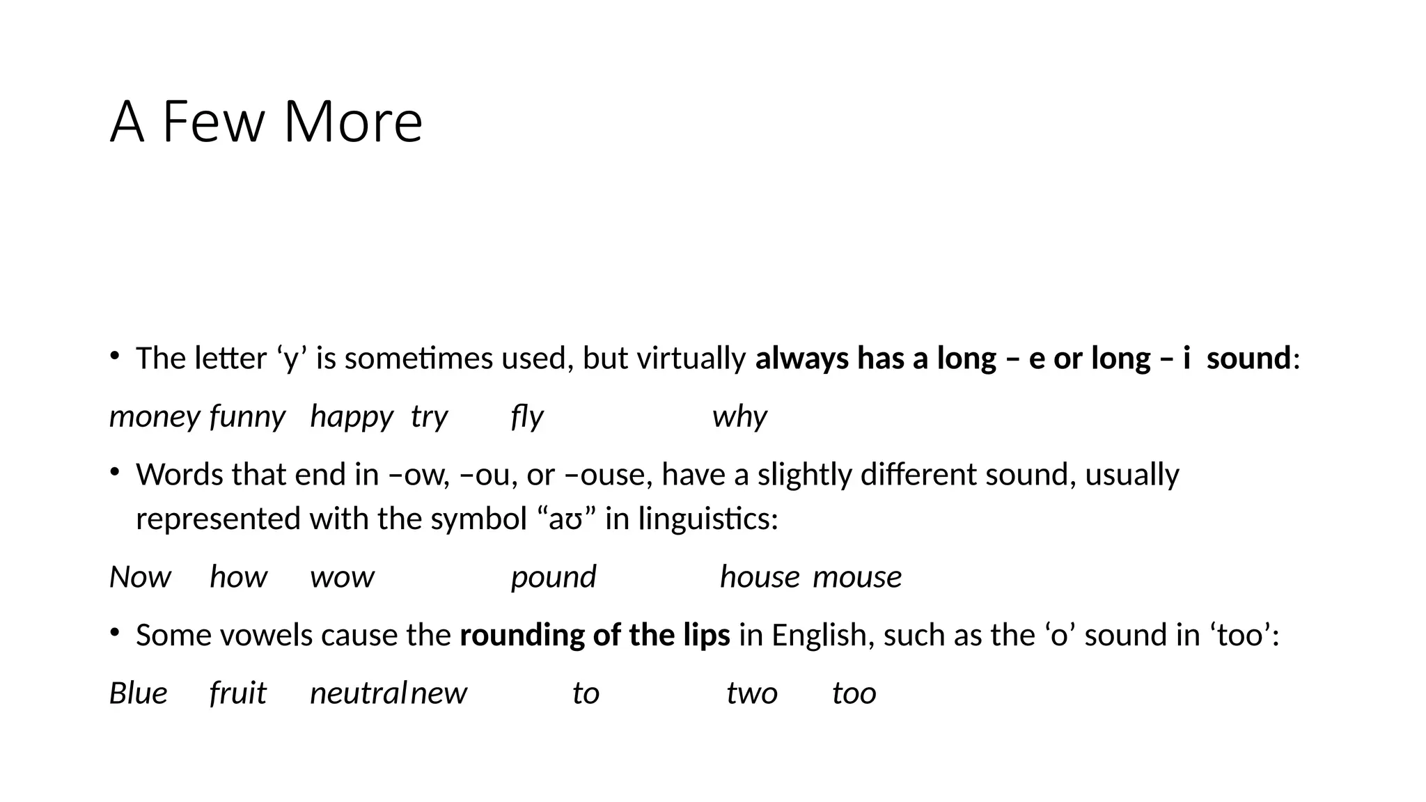 English pronunciation, long and short vowels | PPT