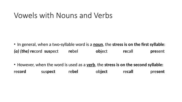 English pronunciation, long and short vowels | PPT
